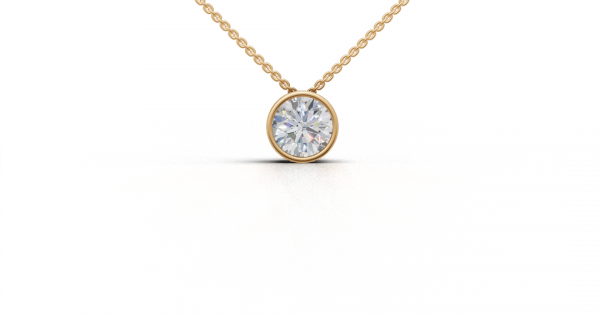 Round Brilliant Diamond Bezel Pendant - RoseCut